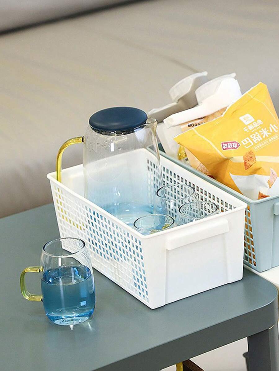 1pc Rectangular Plastic Snack Storage Basket, Multi-Functional ...