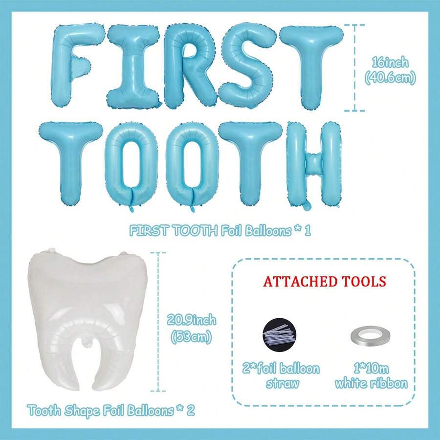 12Pcs First Tooth 1st Birthday Party Decorations - Birthday Supplies ...