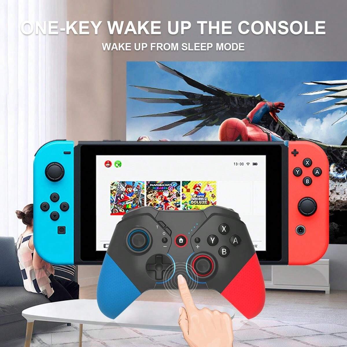 Controller di gioco senza fili TOPWOLF con doppio interruttore di vibrazione, compatibile con ...