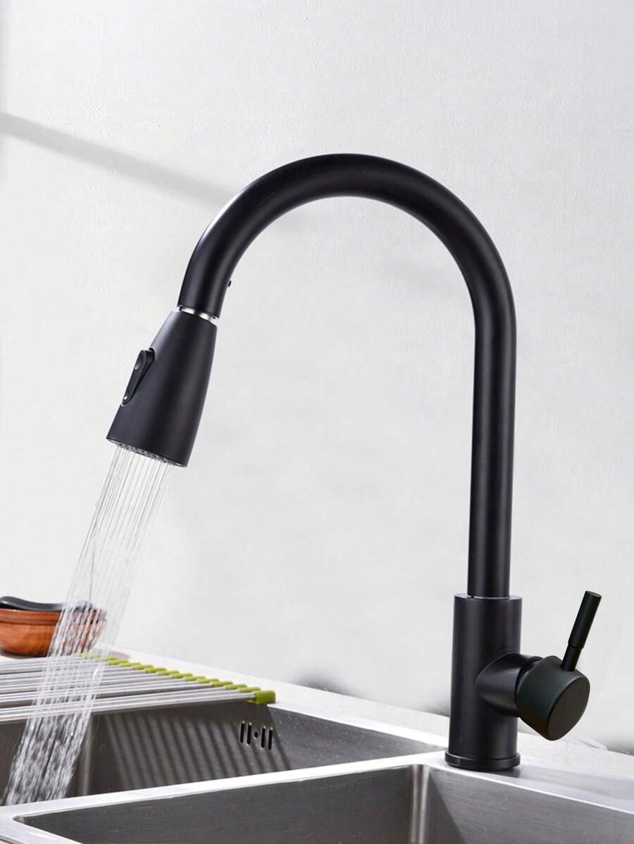 1Pc Pull-Out Kitchen Faucet, Modern Kitchen Sink Faucet Dual Mode ...