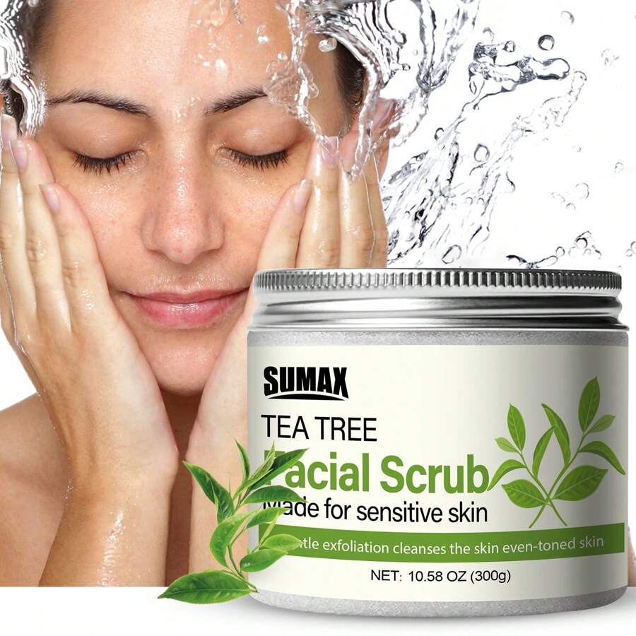 300g Tea Tree Facial Scrub Cream - Tea Tree Formula Makes The Skin Soft ...
