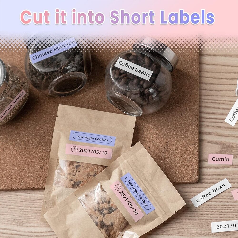 Phomemo D30 3 Rolls Continuous Label Maker Tape, Black On Continuous ...