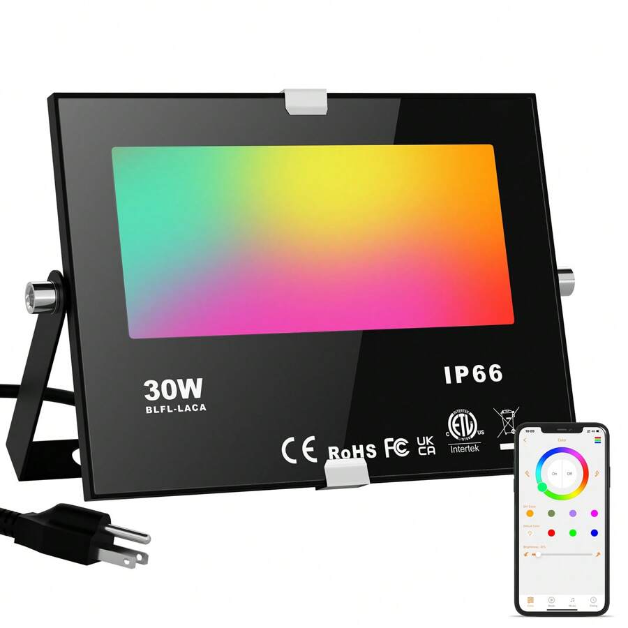 LED Flood Lights RGB Color Changing 300W Equivalent Outdoor, 30W ...