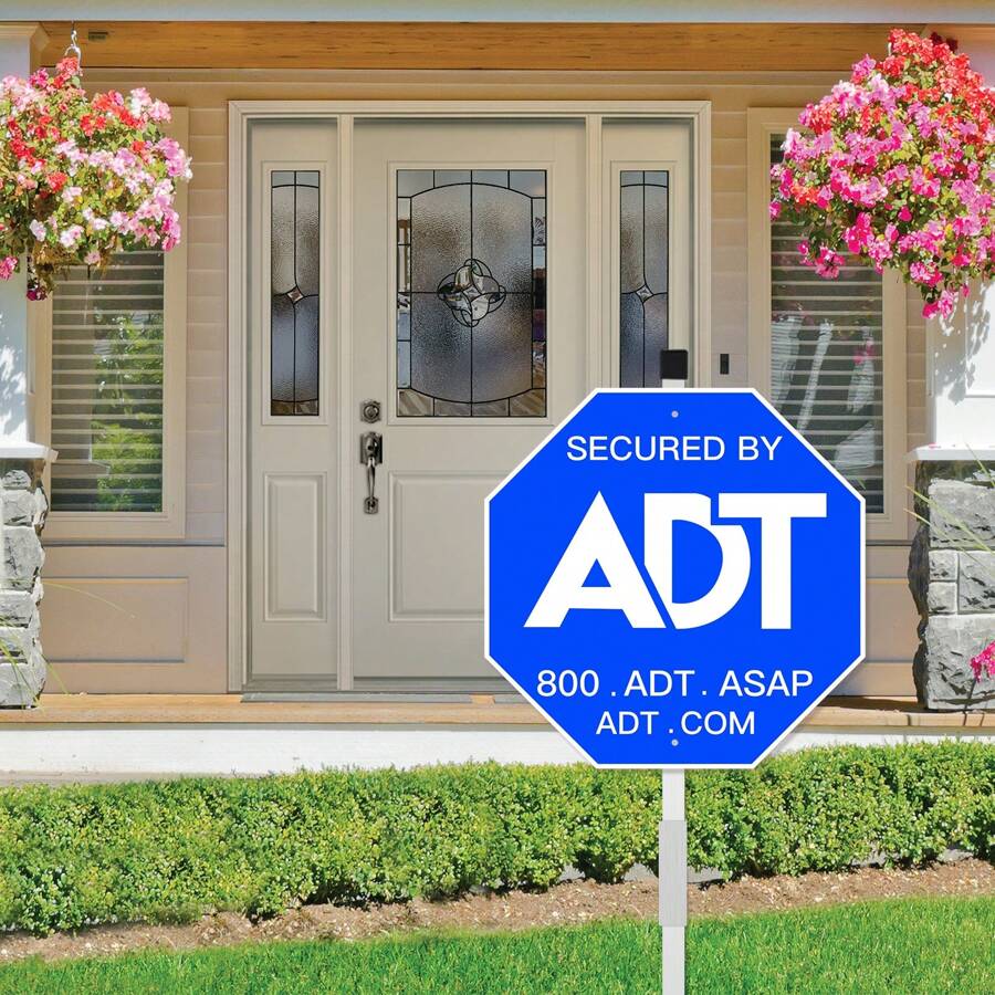 1Pack 10"X28"Aluminum ADT Security Sign Home Yard Security Signs With ...