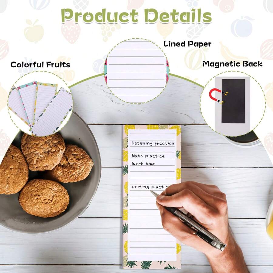 200 Sheets Magnetic Shopping List Pad,Magnetic Notepad For Fridge ...