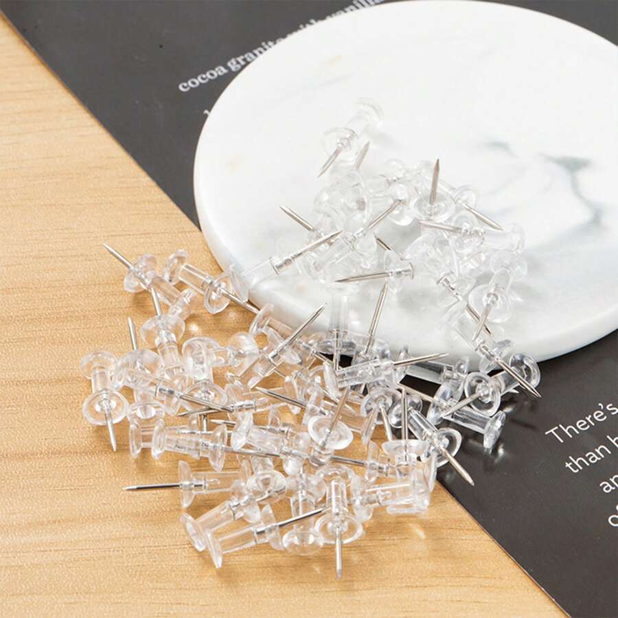 200pcs Transparent Thumbtack Art Student Painting Large Extension ...