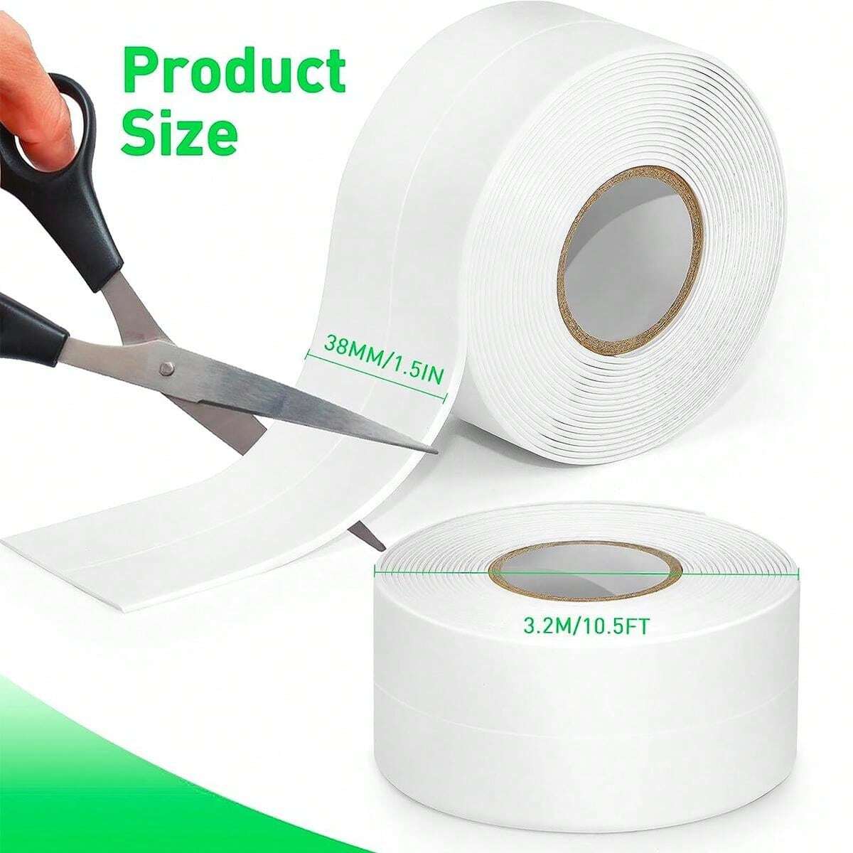 2-Pack - Household Caulk Tape - 2 Rolls 1.5 Inches X 10.5 Feet ...