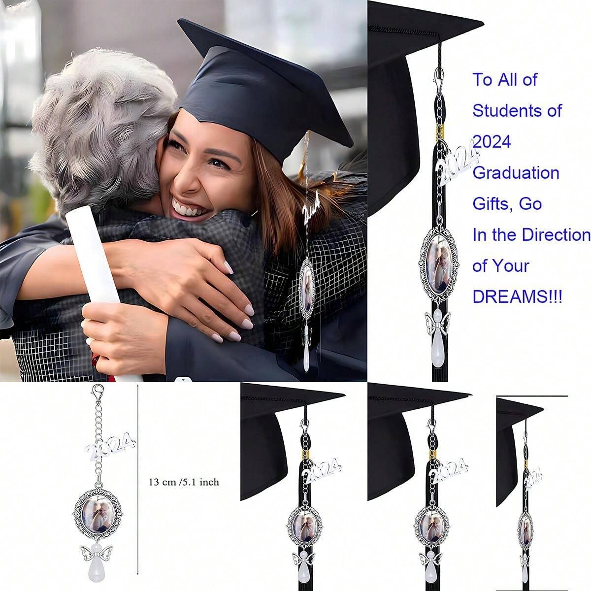 2024 Graduation Cap&Tassel Pendant, Diy Photo Frame Pendant To ...