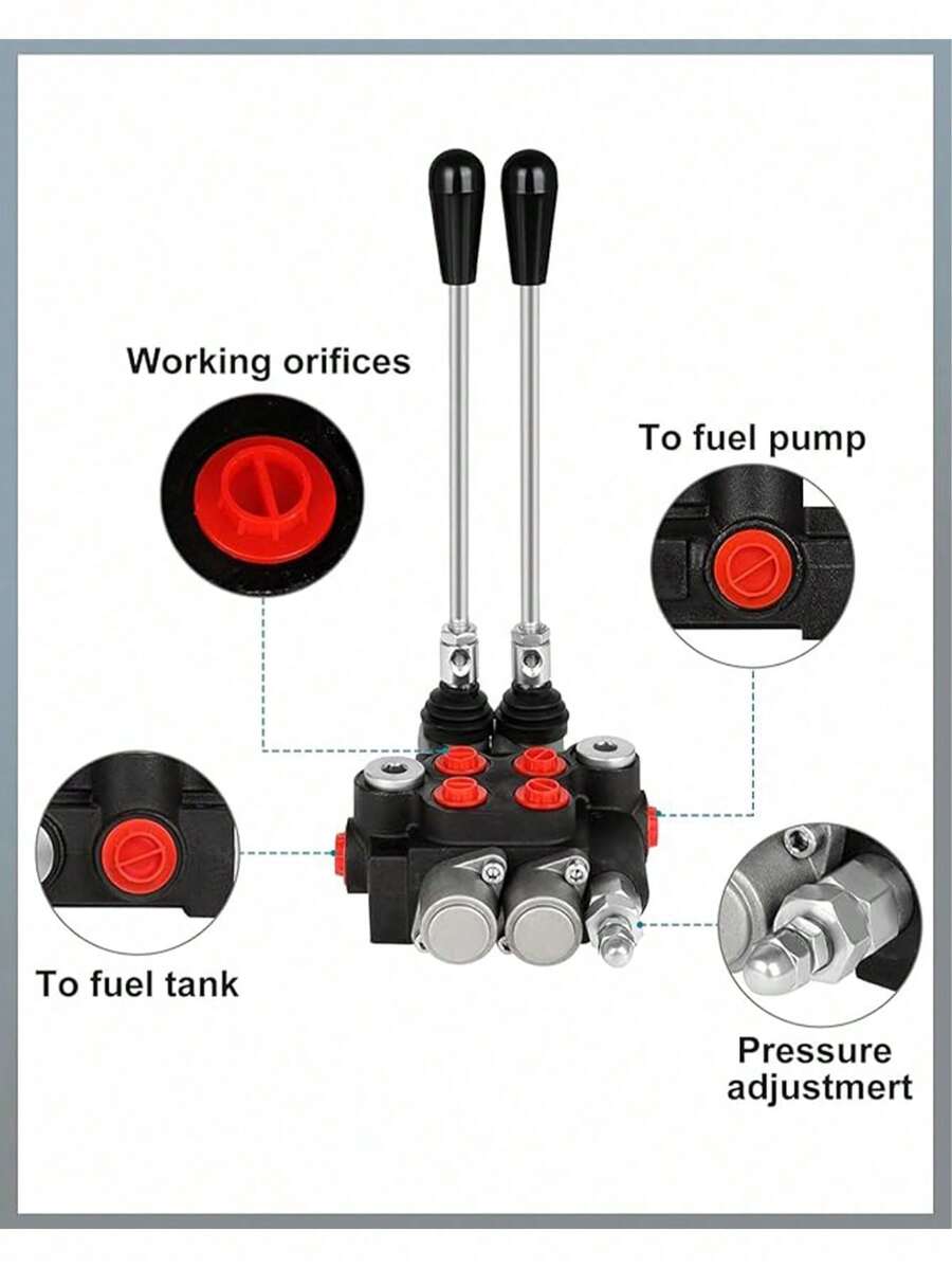 Hydraulic Flow Control Valve G Ports Adjustable Relief Lever Handle ...