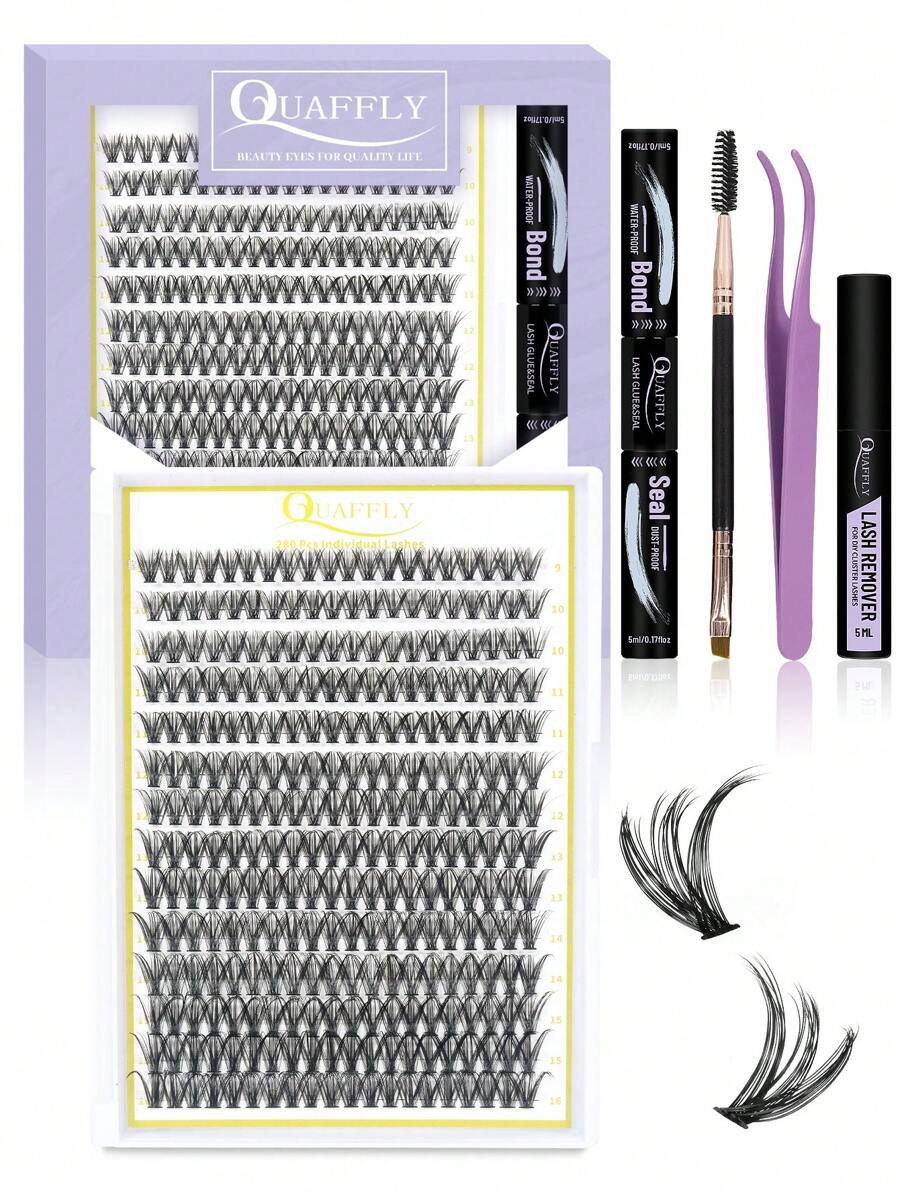 DIY Lash Extension Kit 280 PCS Individual Eyelash Extension Kit 0.07D 9 ...