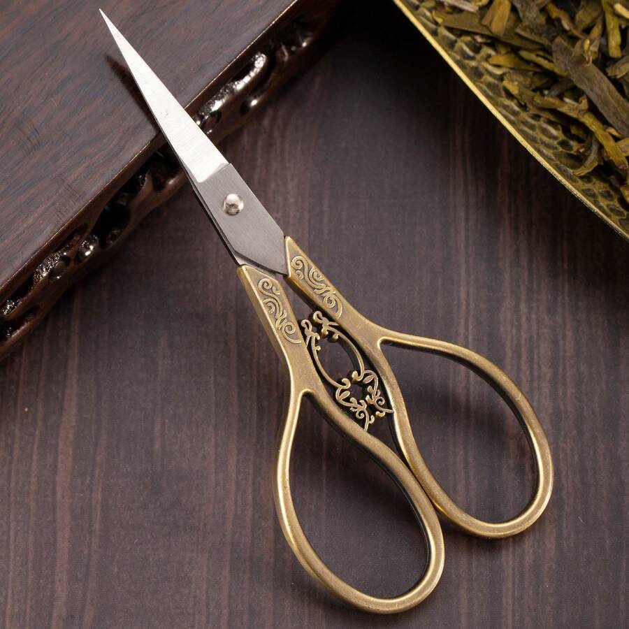 4.3inch Vintage Style Embroidery Scissors, Women Eyebrow Trimmer, Retro ...