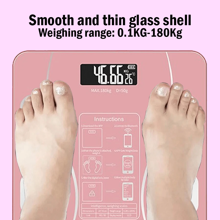 1pc Bathroom Scale, Intelligent Body Fat Scale For Weight Loss ...