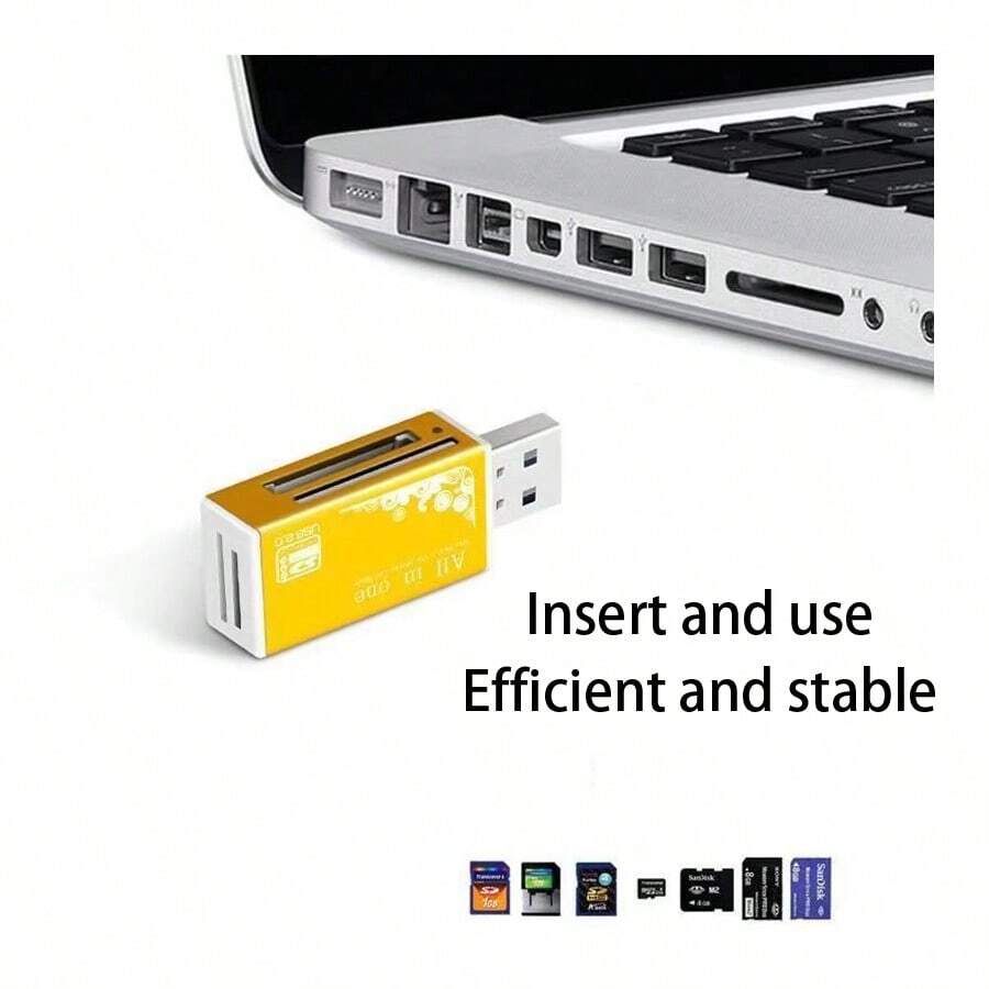 1 Pc 4-In-1 USB 2.0 Compact Multi Slot Card Reader Adapter With High ...