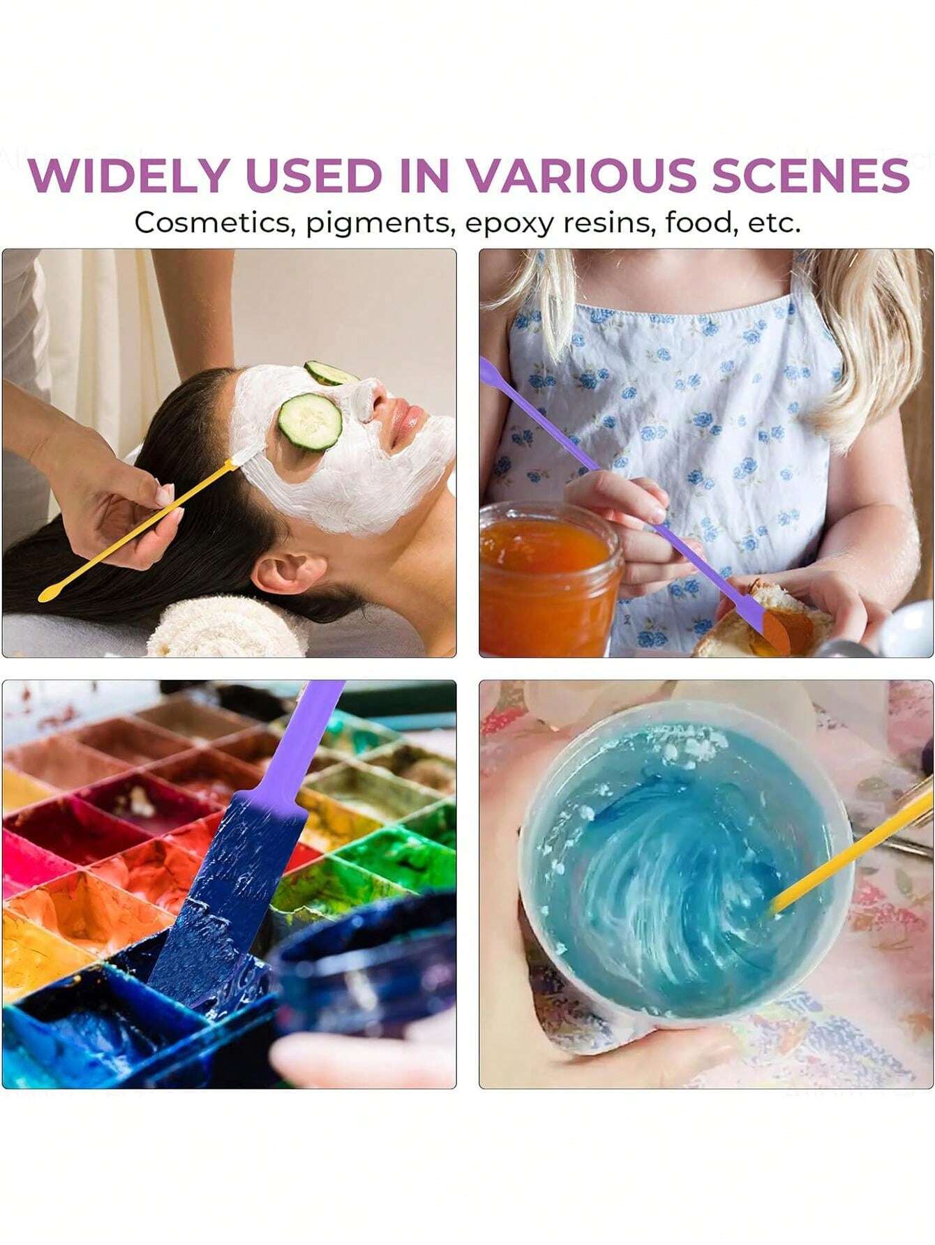 4PCS Mini Silicone Spatulas For Epoxy Resin Art Casting, Double-Ended ...