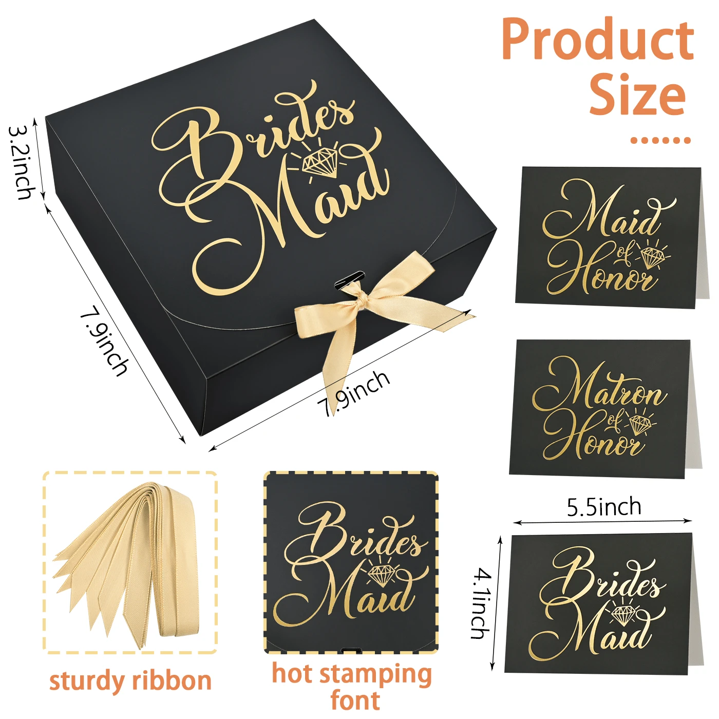 10Pack Bridesmaid Proposal Box With Bridesmaid Card, Bridesmaid Boxes ...