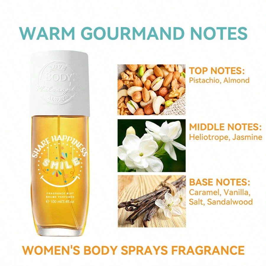 100ML 3.4FL.OZ Body Spray For Women Hair&Body Mist, 062 Gourmand Notes ...