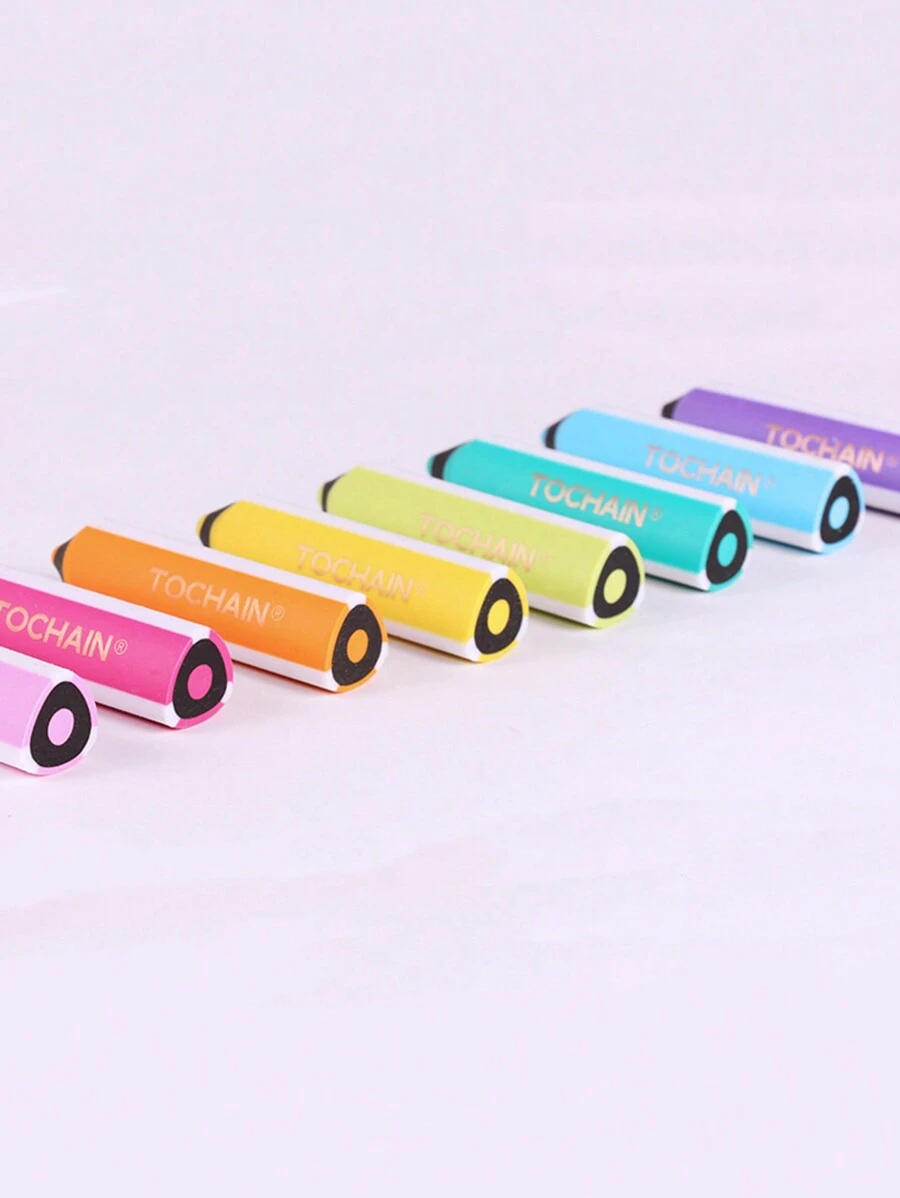 Student Learning Stationery Triangular Stick Shaped Erasers With Pencil ...