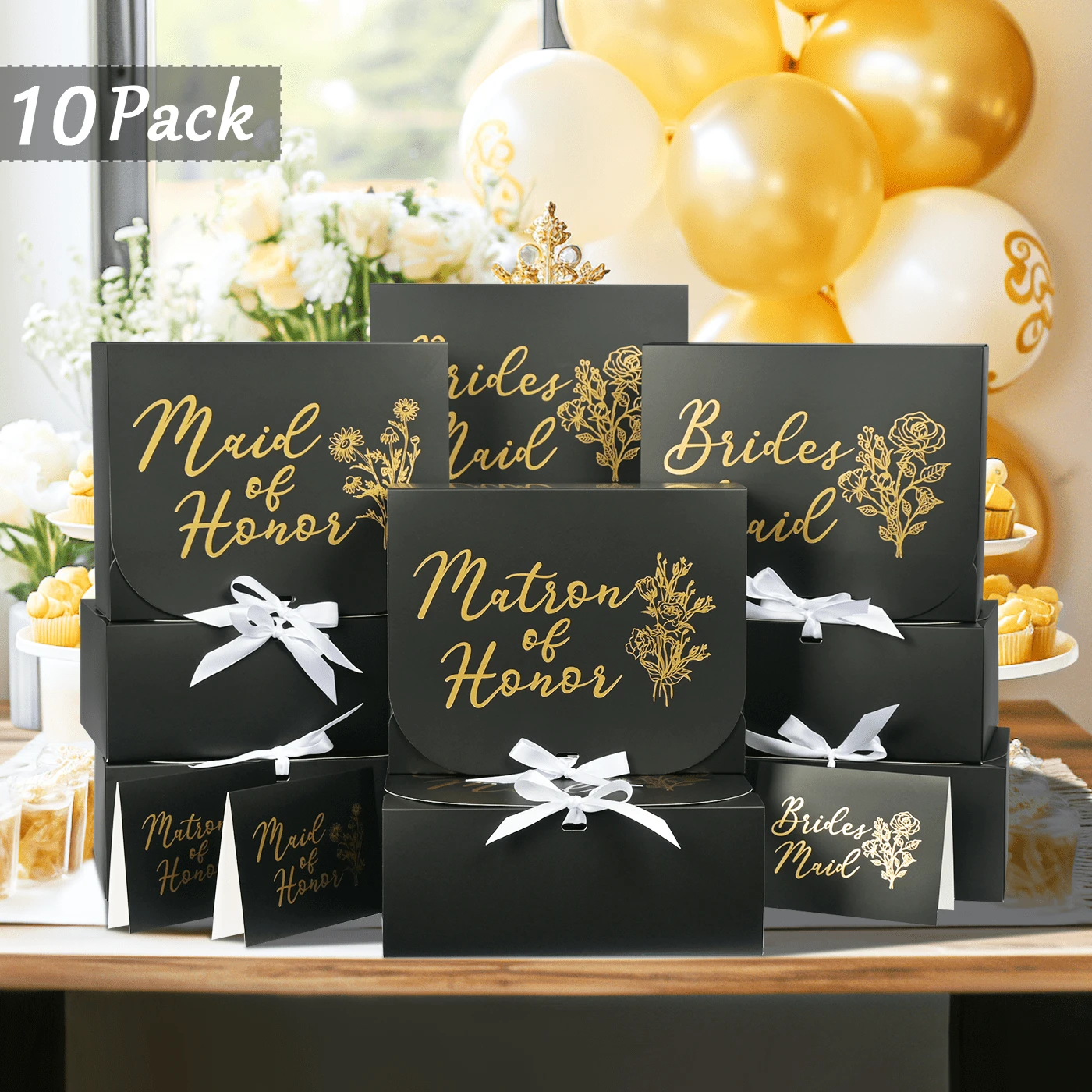 10 Pack Bridesmaid Proposal Box Set With Ribbon, Maid Of Honor Proposal ...