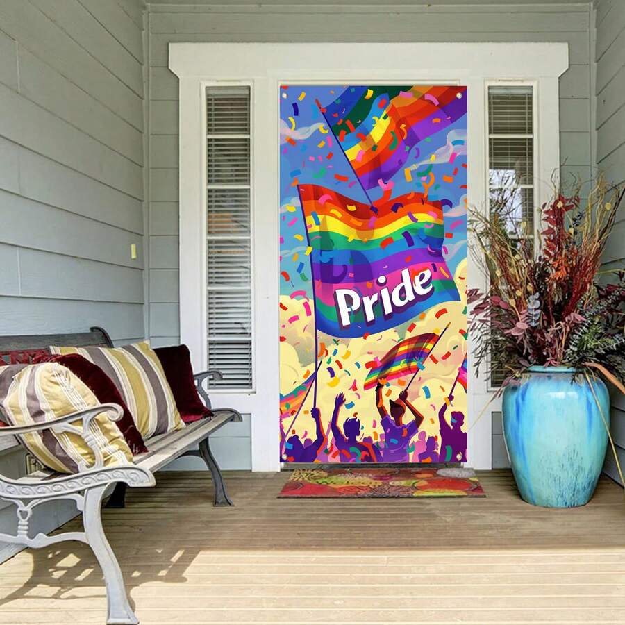 70*35 Inch Pride Door Banner Rainbow Porch Banner Happy Pride Day Gay ...