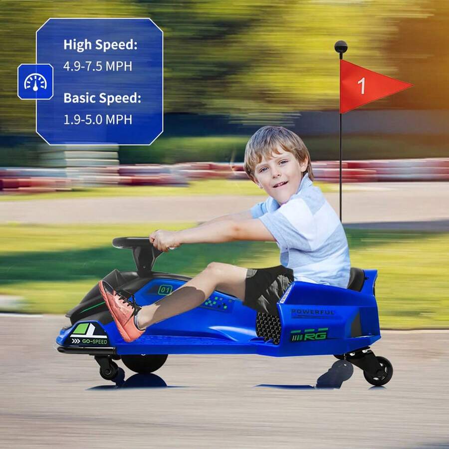 24V Kids Drift Car With Colorful LED Lights And Music, Electric Drift ...