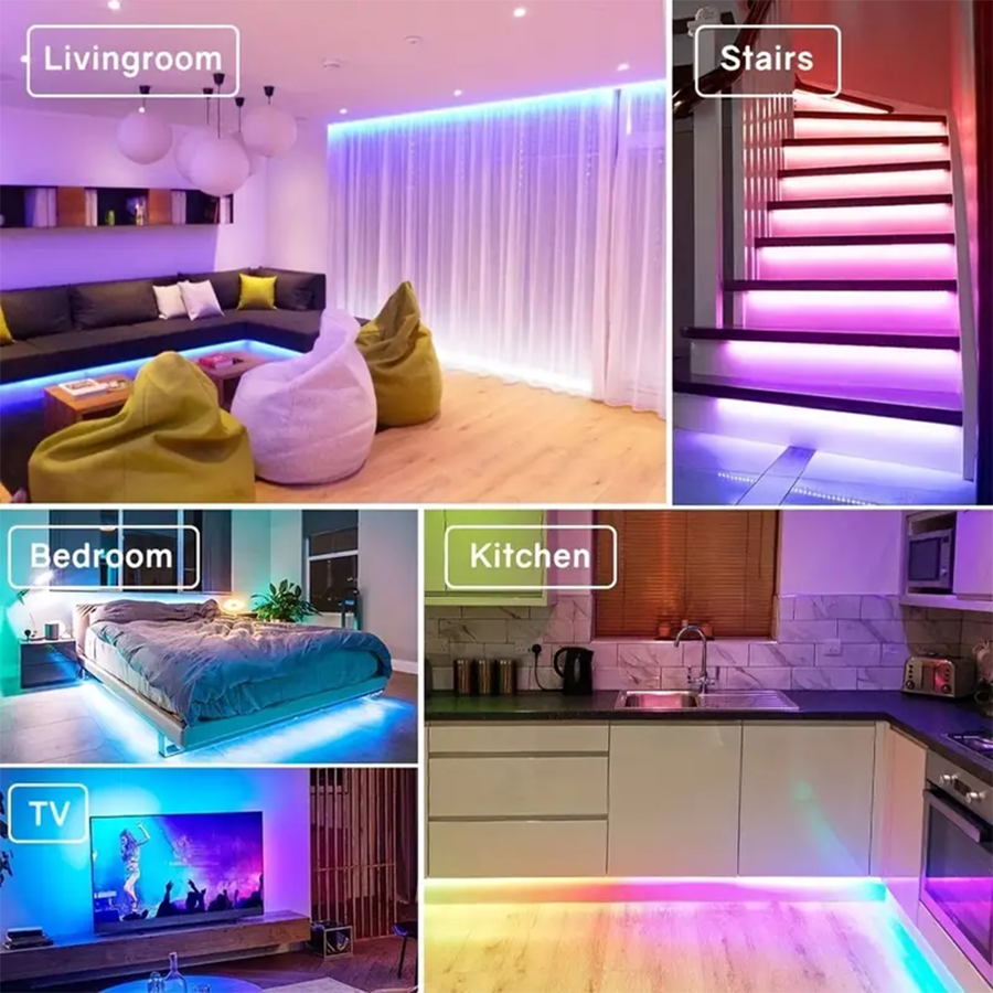 HBOWMDJIA 16FT RGB LED Bedroom Light Strip Can Be Controlled Through ...