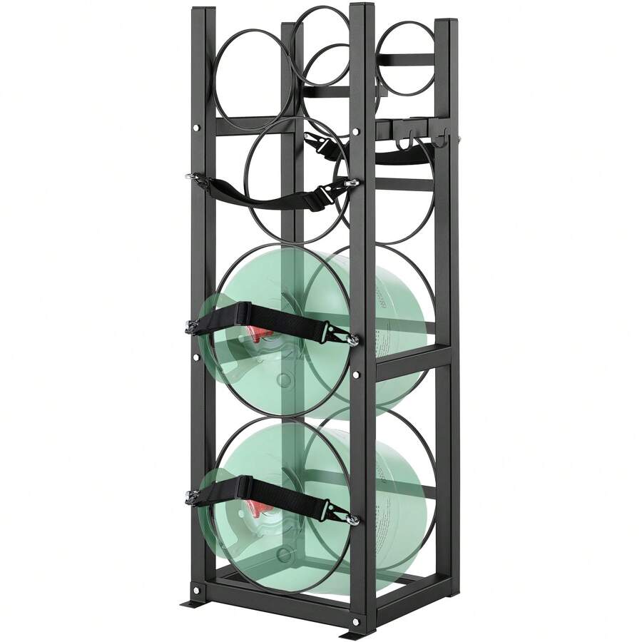 VEVOR Refrigerant Tank Rack With 3 X 30lbs Bottle Tanks Cylinder Tank ...