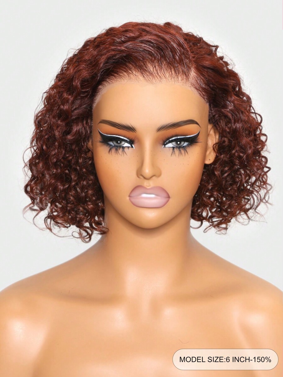 Unice Wigs Bye Bye Knots Reddish Brown Curly Bob Wig Pre Cut Pre ...