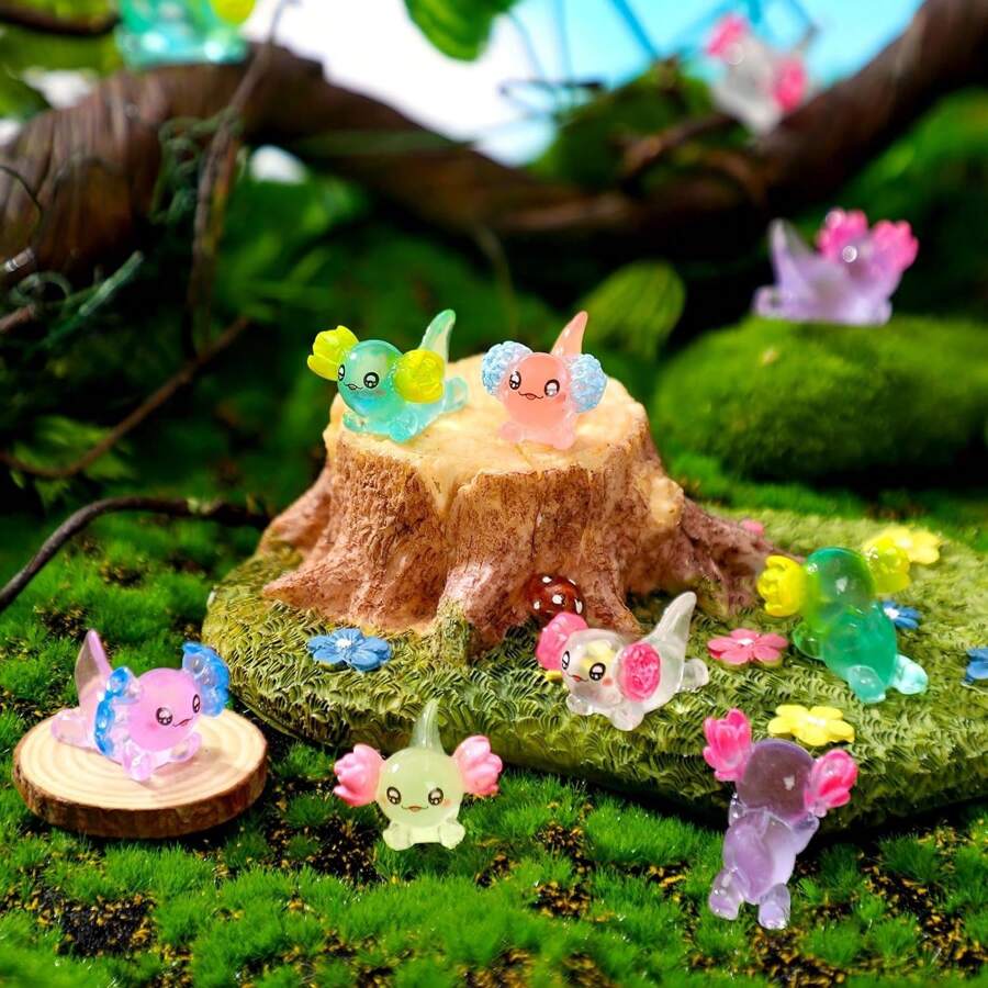10pcs Mini Axolotl Resin Charms Miniature Axolotl Tiny Animal Figures ...
