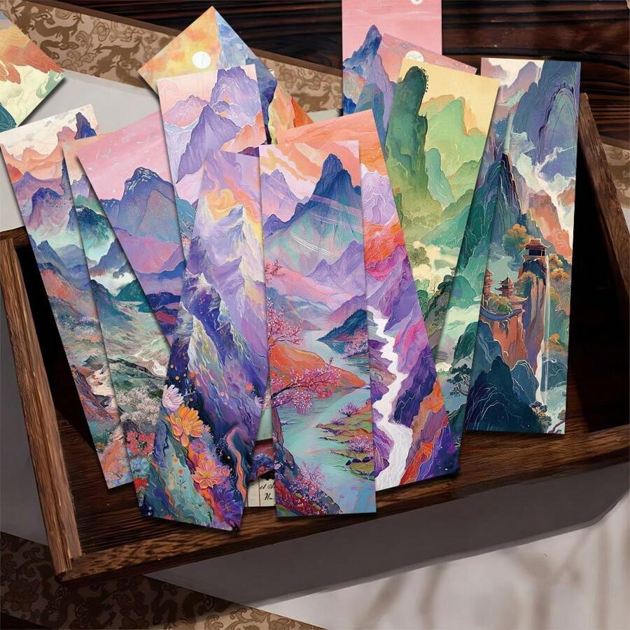 30pcs Dreamy Forest Scenery Graffiti Bookmarks DIY Decoration Cards ...