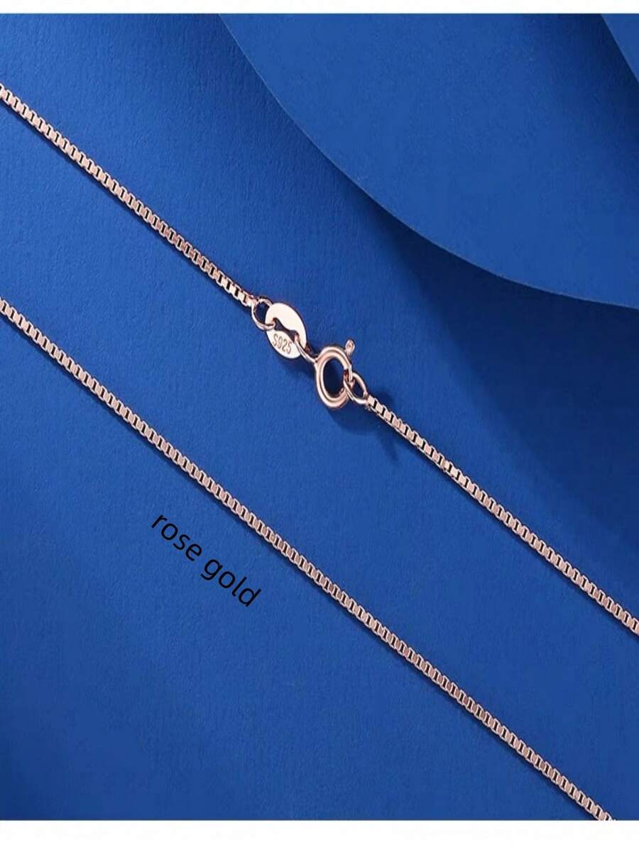 1pc S925 Sterling Silver Necklace, Gold/Silver/Rose Gold Color Chain, Collarbone Chain, Double ...