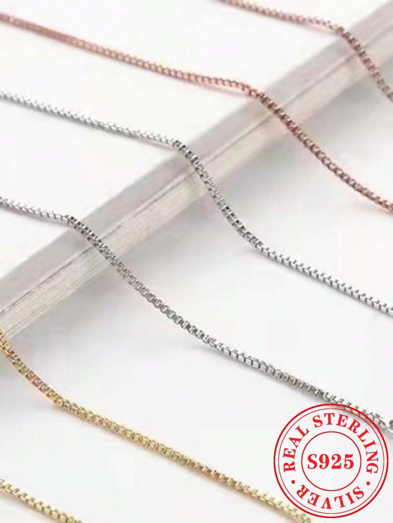 1pc S925 sterling zilveren ketting, goud/zilver/roségoudkleurige ketting, sleutelbeenketting ...