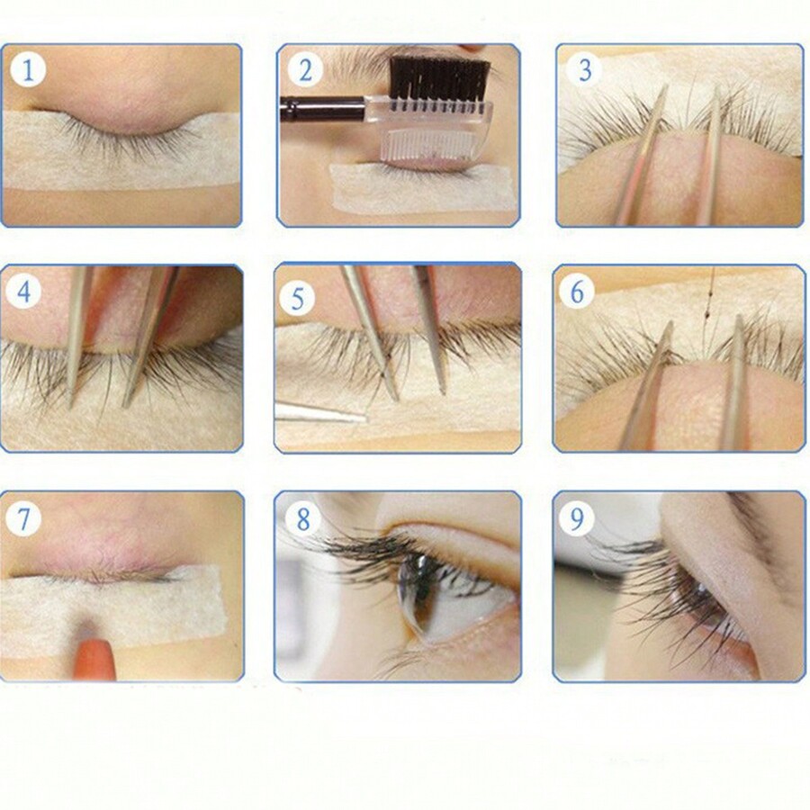 لفة واحدة تحتوي على 110 قطعة من ملصقات تمديد الرموش، ملصقات فصل الرموش ...