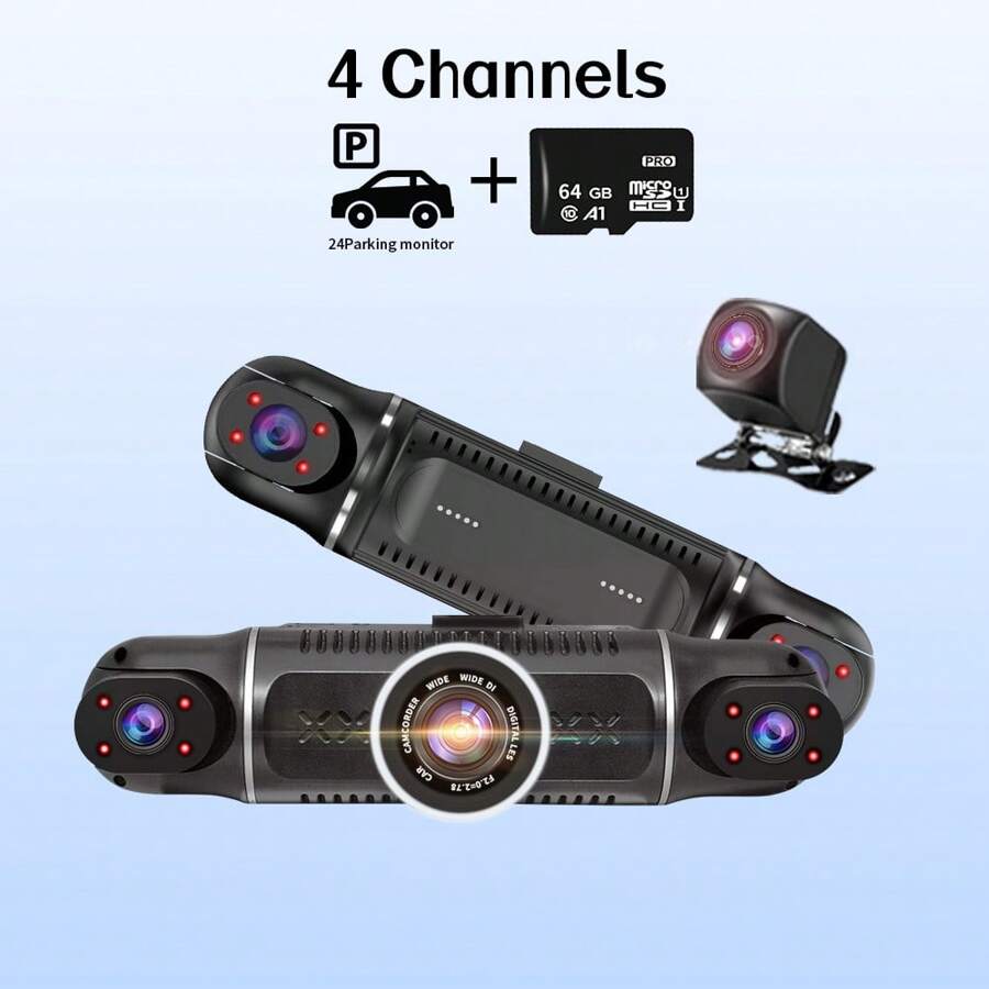 4 Channels Car DVR Recorder,360 Degree 4 Channel Dash Camera For Cars ...