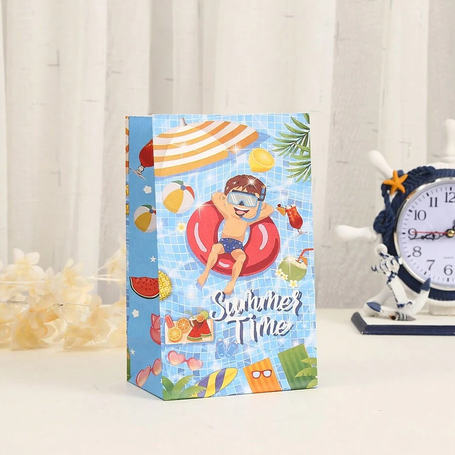 12pcs/Set Pool Themed Food Gift Bags For Festival/Birthday Party ...
