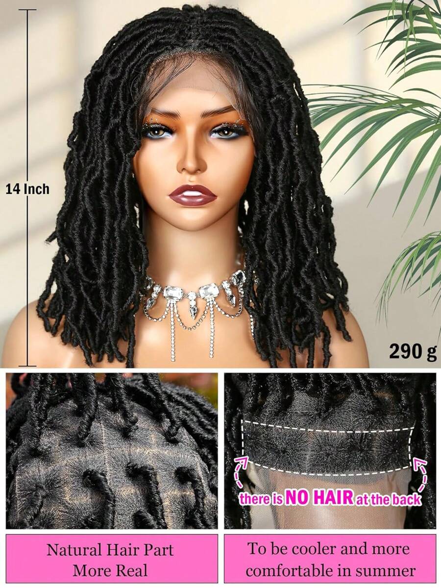 Full Lace Braided Loc Wigs For Women 14 Inch Crochet Twist Braid Wig ...