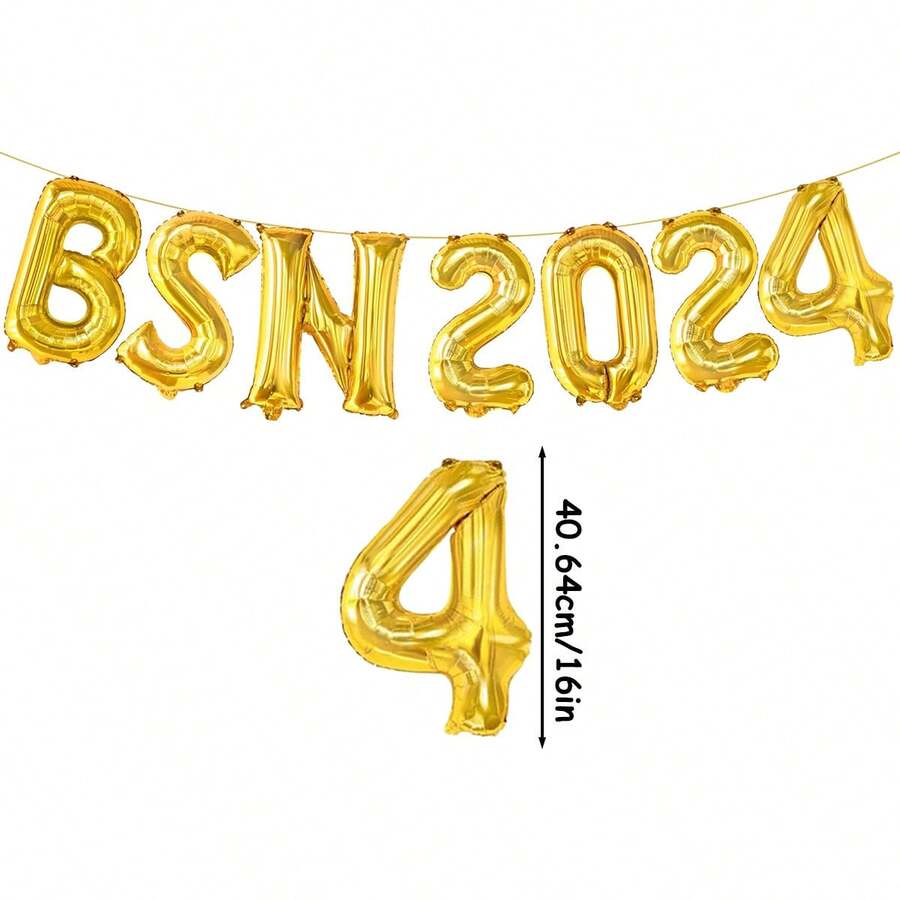 Gold BSN Balloon Letter 2024 - 16 Inches, Congratulations Nurse Banner ...