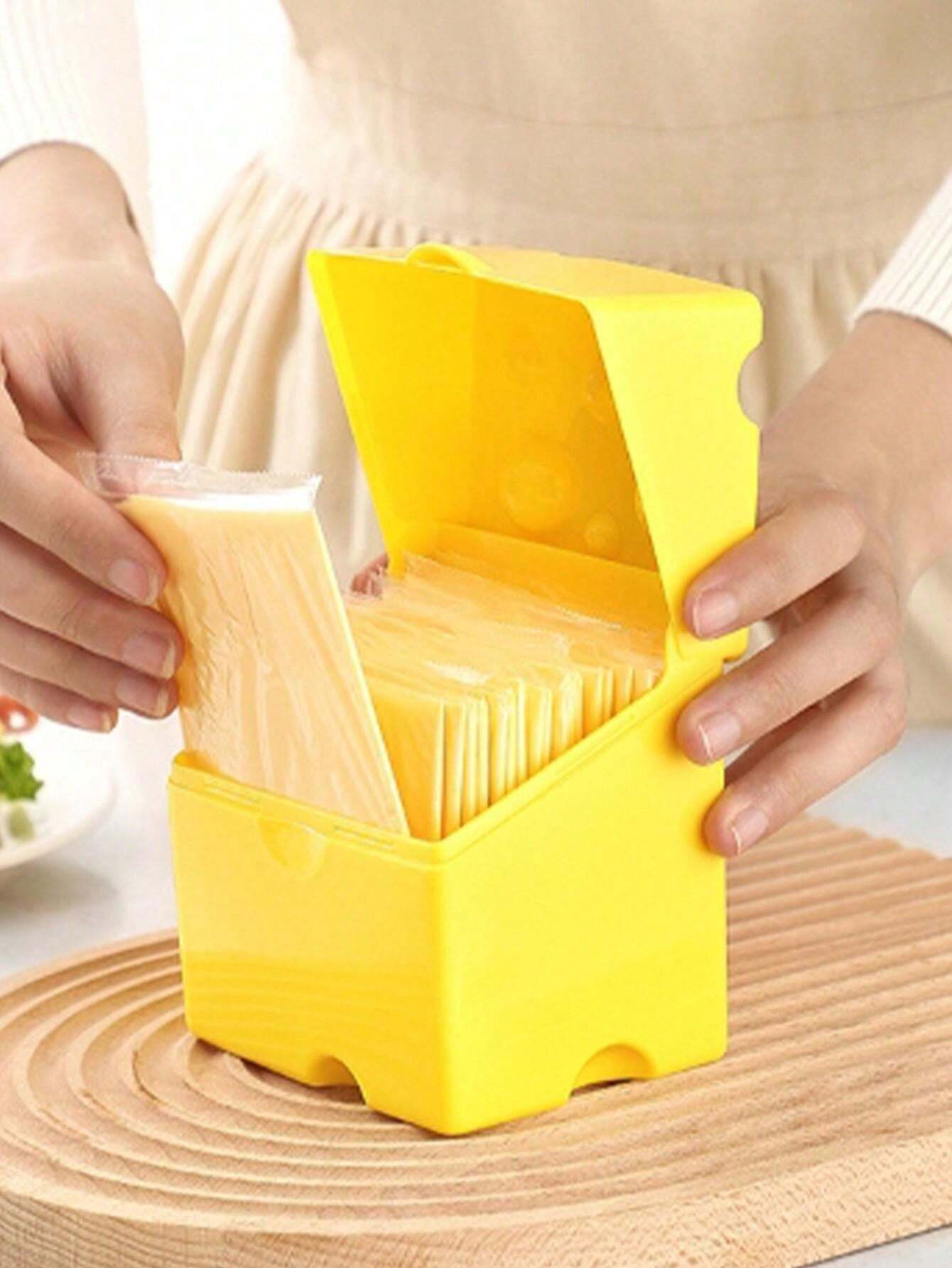 1pc Sliced Cheese Storage Container With Flip Lid, Plastic Butter Block ...