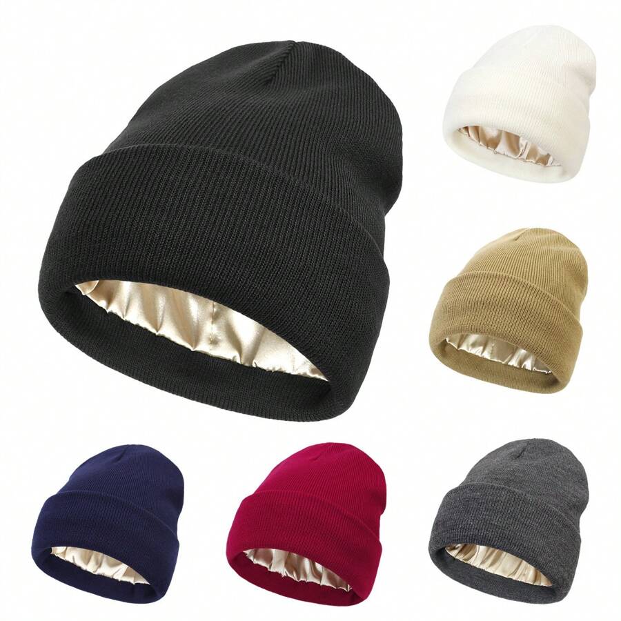 Women'S Silky Satin Beanie -Anti-Static, No Frizz, Tangle-Free KnitCap ...