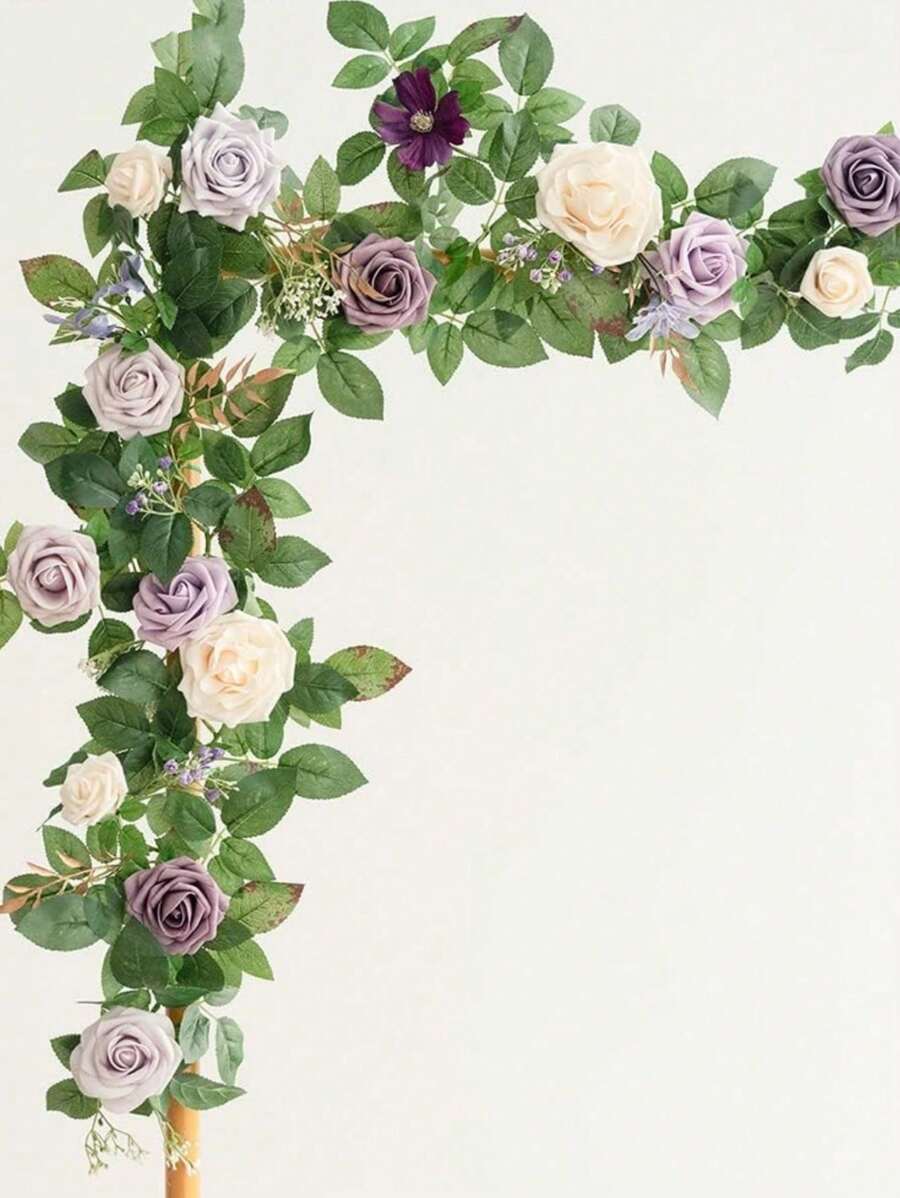 5.9ft Artificial Rose Flower Runner Rustic Flower Garland Floral ...
