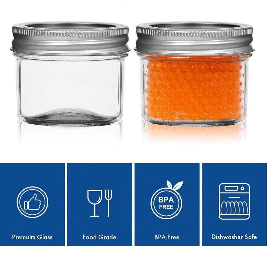 Small Mason Jars, 8-Pack Glass Mason Jars With Split Lids, Mini Canning ...