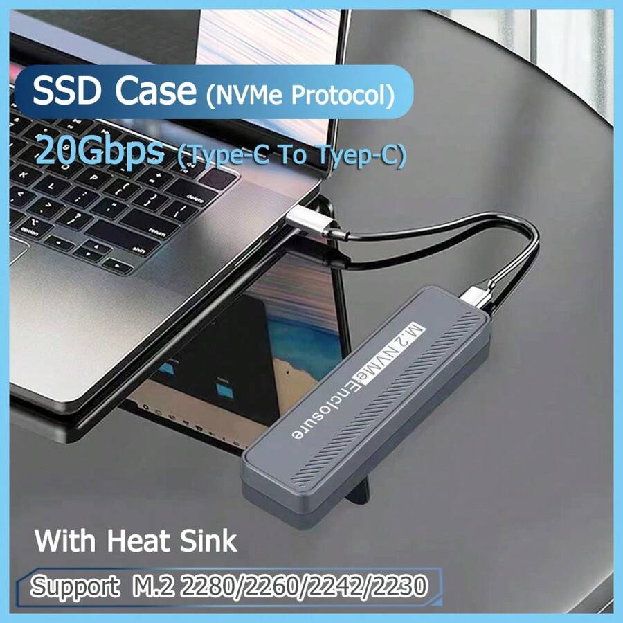 M.2 NVMe SSD Enclosure 20Gbps USB3.2 Hard Drive Box Hard Drive Case MAX ...