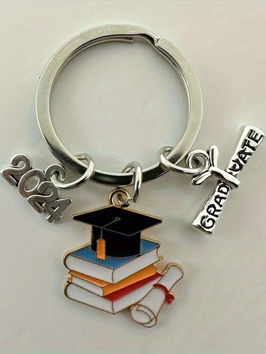 Graduate Keychain With Graduation Cap And Certificate Decorations ...