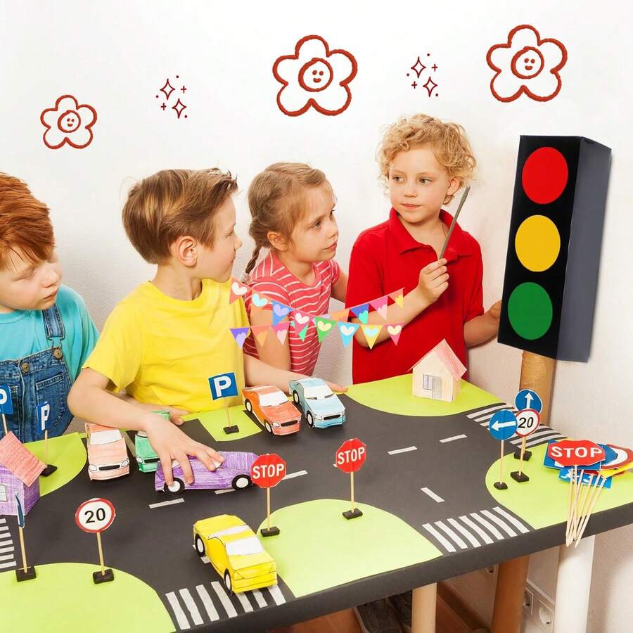 2Pcs Traffic Light Favor Boxes 17'' Transportation Boxes For ...