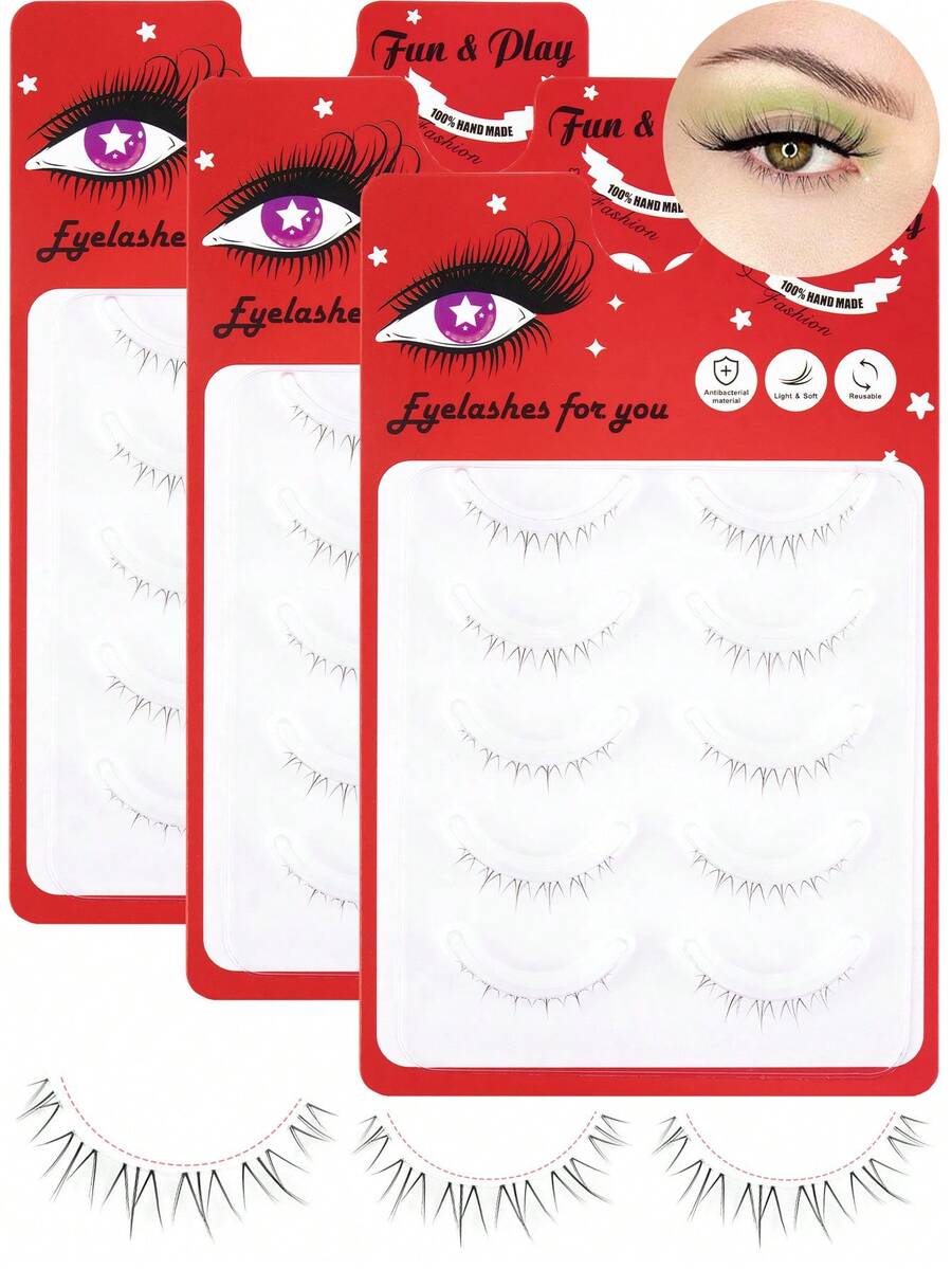 5/10/15 Pair Bottom Eye Extensions Manga Lower Extensions Faux Mink ...
