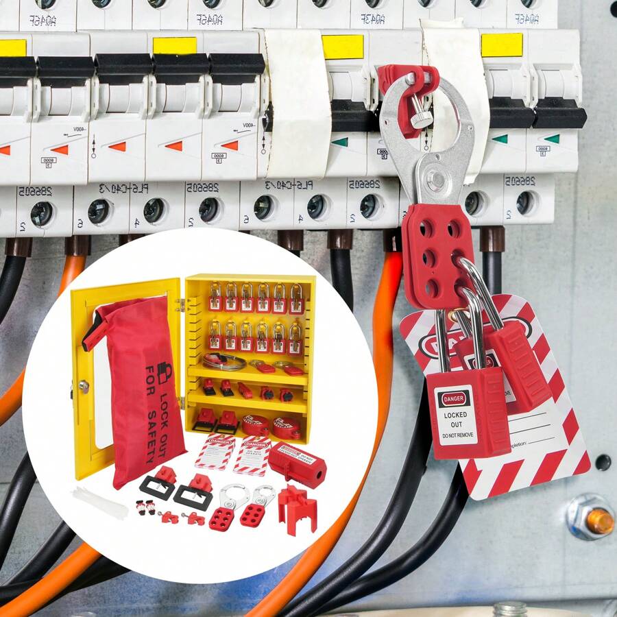 SKYSHALO Electrical Lockout Tagout Kit 59 PCS Safety Lockout Tagout ...
