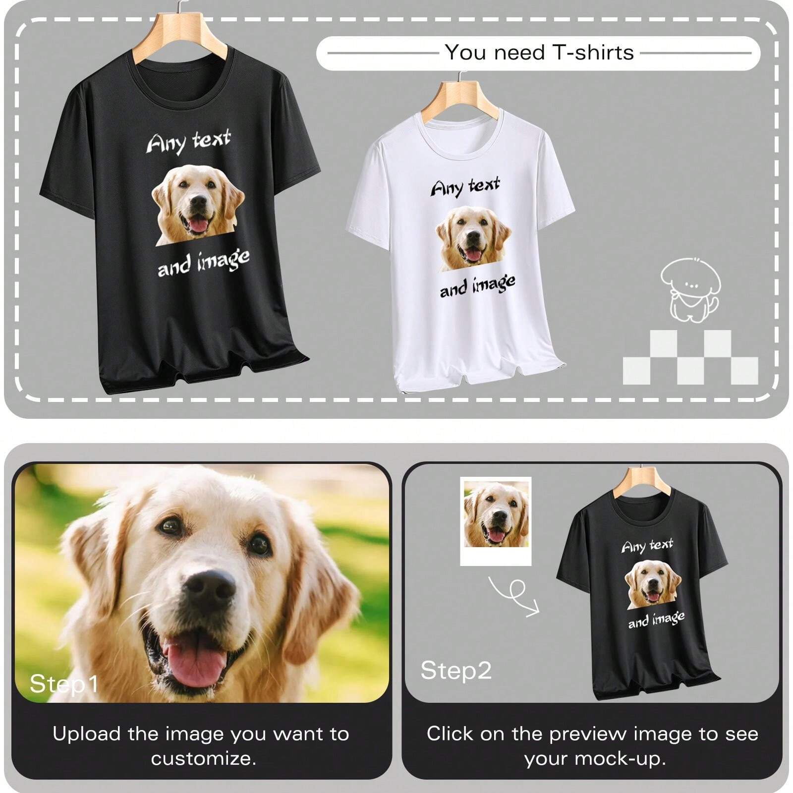 Custom Boyfriend Style Men Shirts Add Your Text Image Design Your Own ...