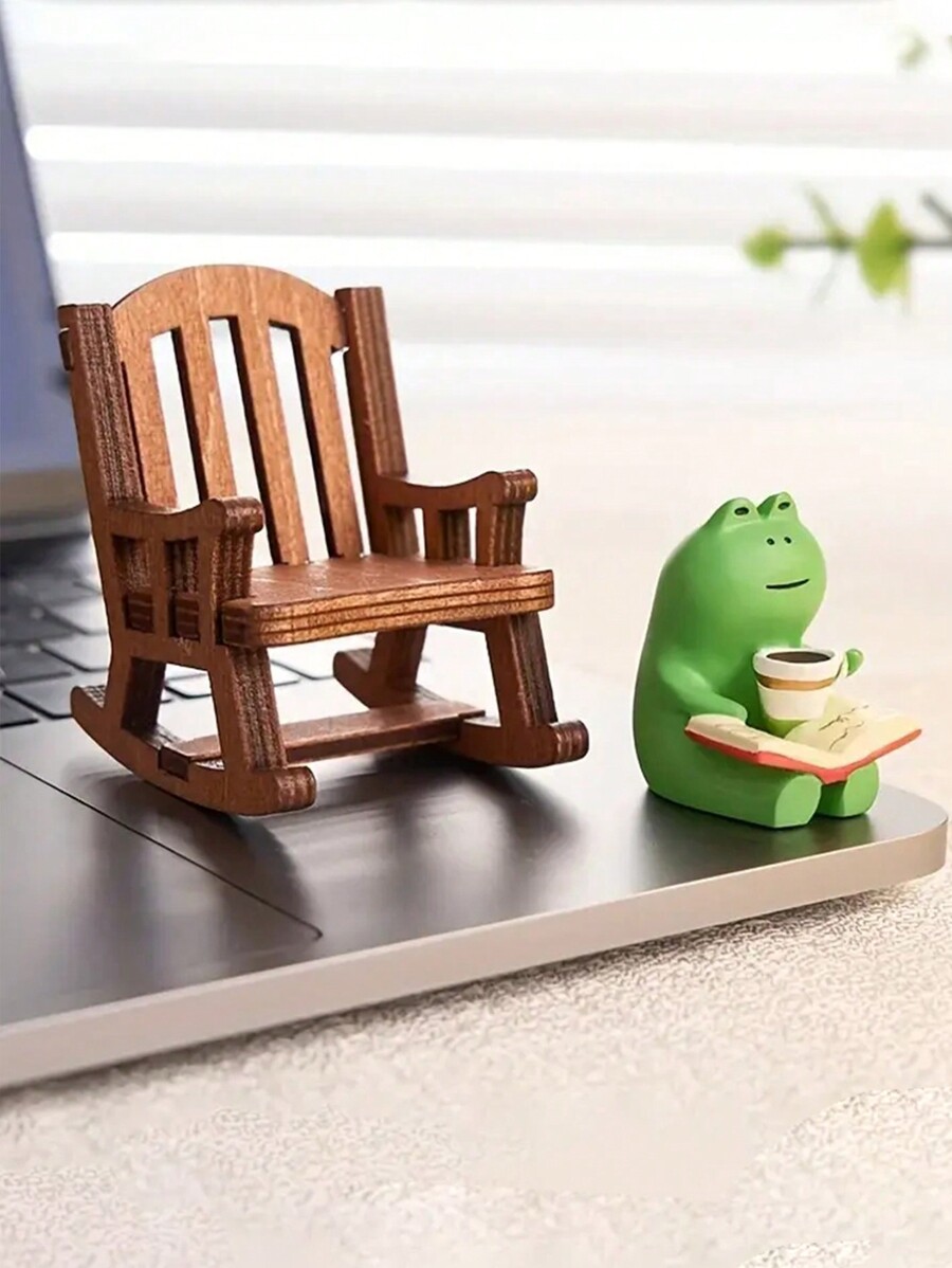 1set Cute Cartoon Frog Rocking Chair Desktop Ornament For Home, Office ...