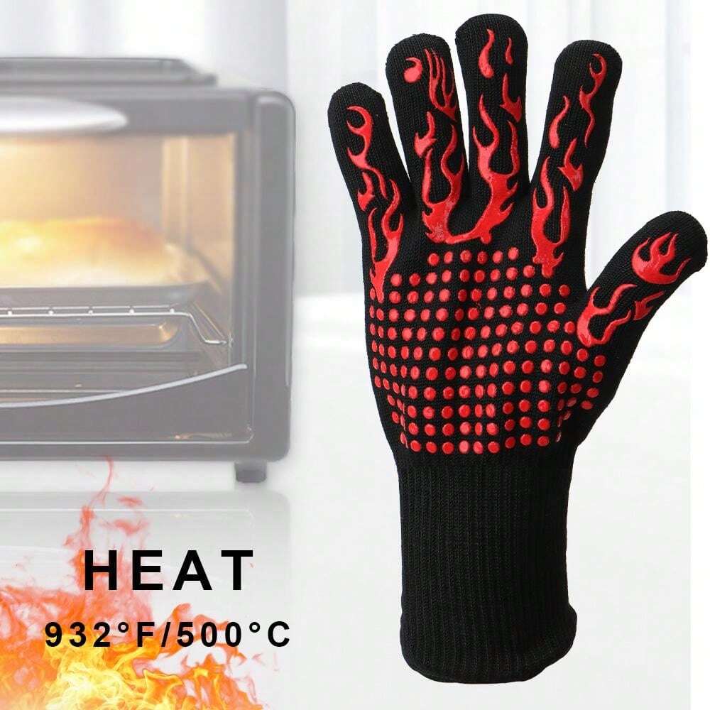 Fireproof Oven Mitts Flame Retardant 300-500 Centigrade Microwave Oven ...