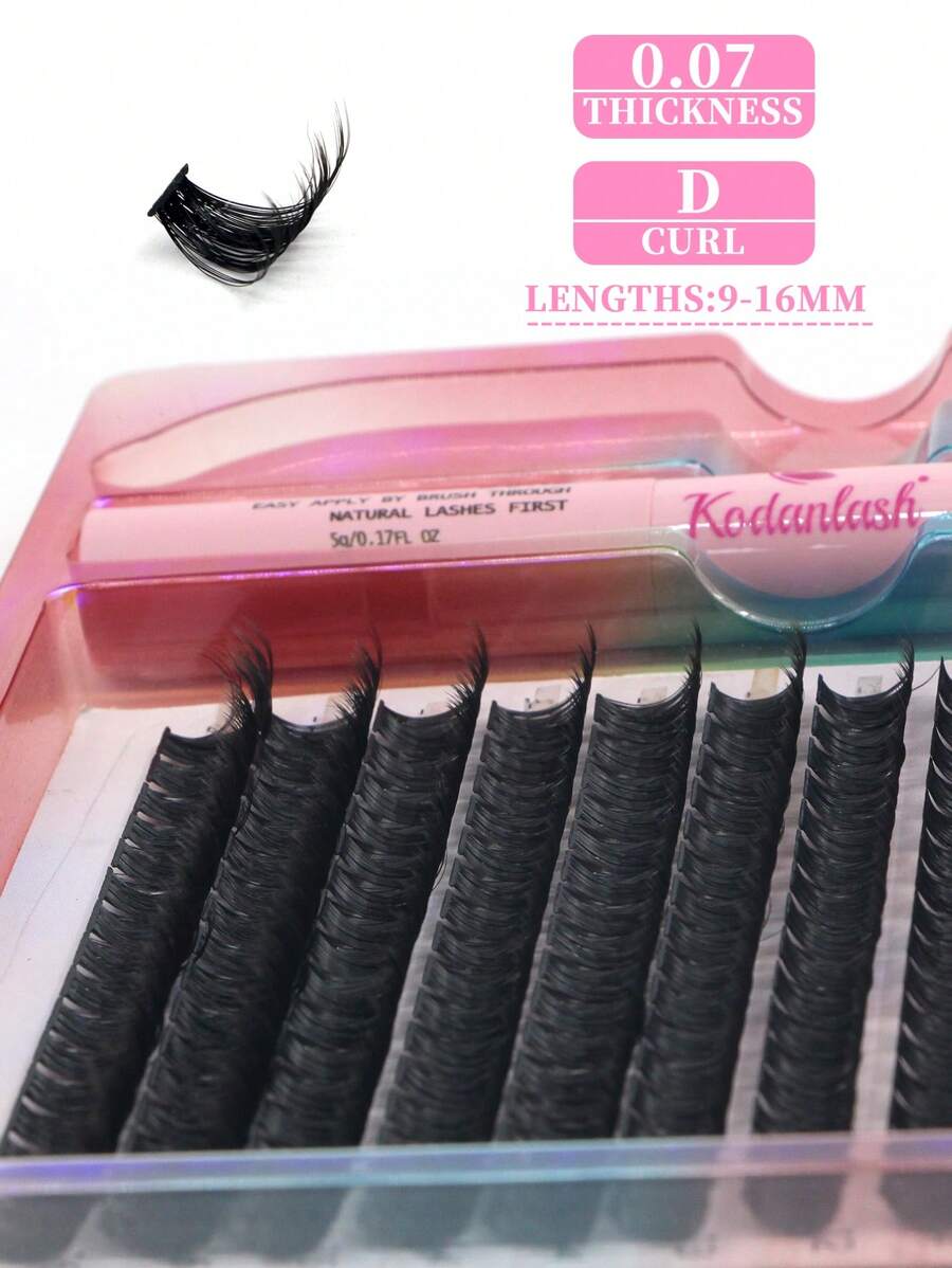 80D/100D/120D Thick Eyelash Extension Kit Dramatic Lash Clusters D Curl ...
