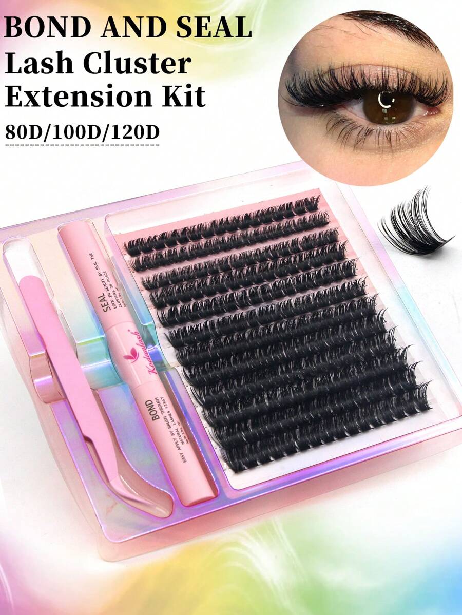 80D/100D/120D Thick Eyelash Extension Kit Dramatic Lash Clusters D Curl ...